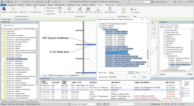 VisiSpecs Keynoting Solution for Autodesk Revit