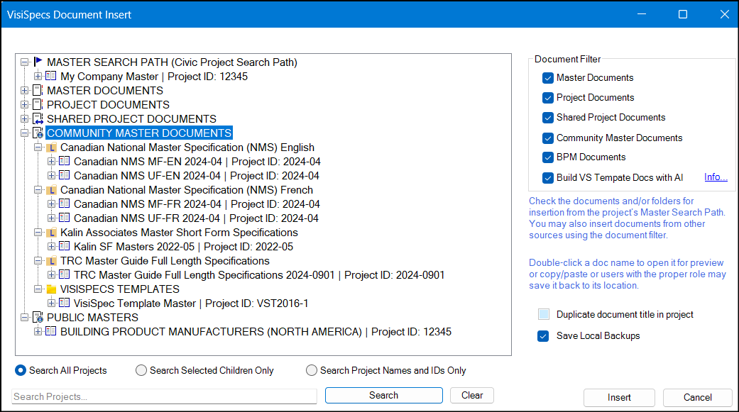 TRC Full-Length Master Guide Specs Available in VisiSpecs® - Chalkline